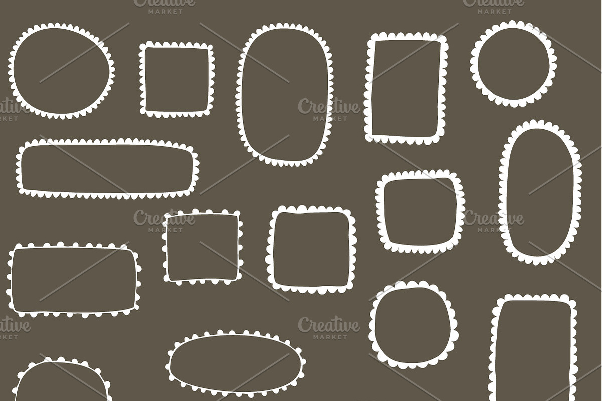 Hand drawn scalloped frames, a Graphic by Wild Rose