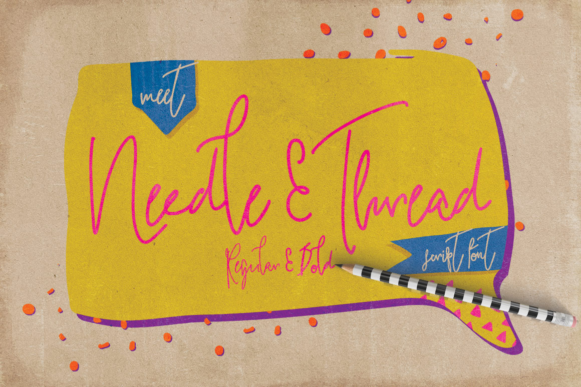 Needle & Thread Font Family, a Font by Creativeqube Design | Creative ...