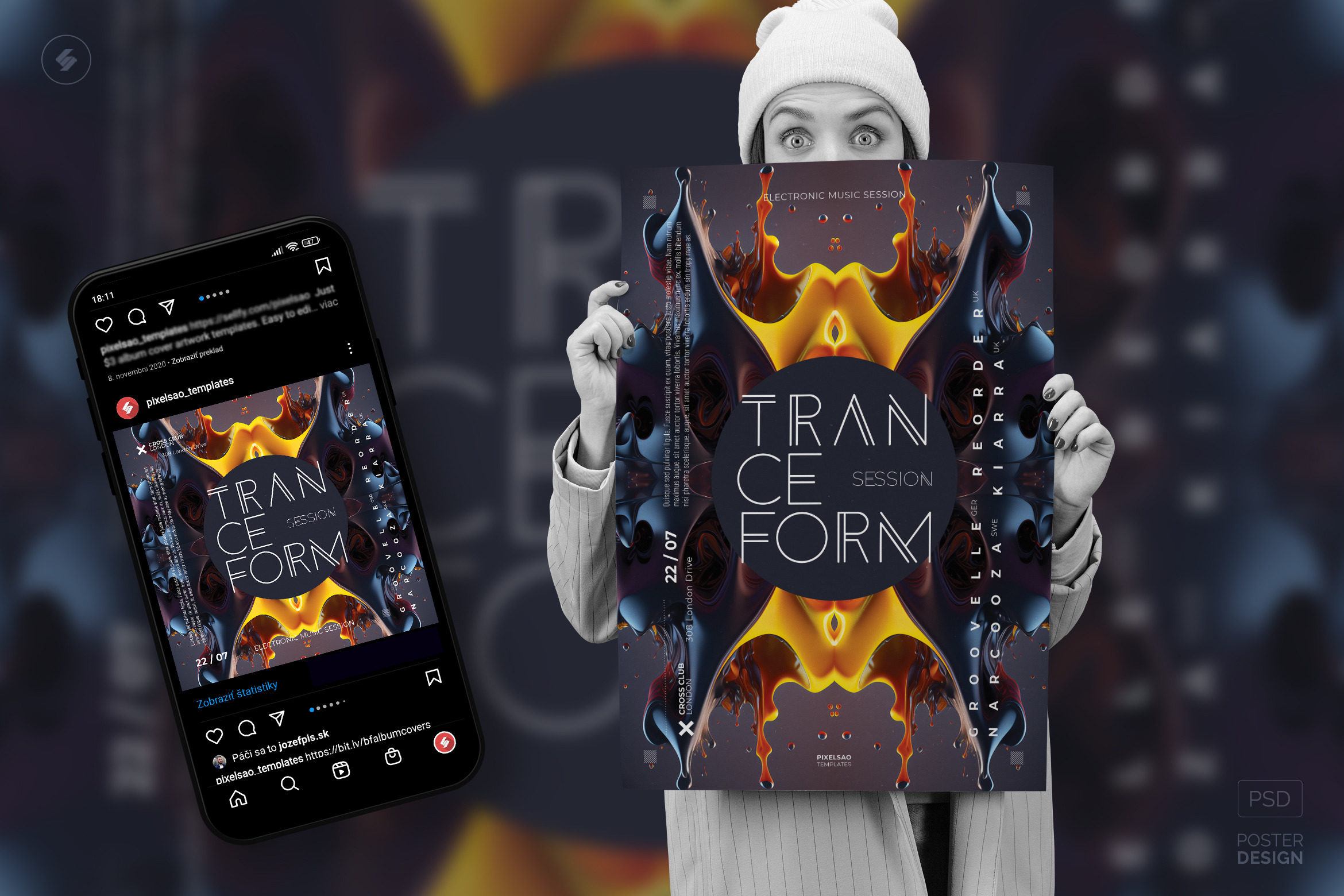 Trance Form Party Flyer, Poster PSD | Creative Market