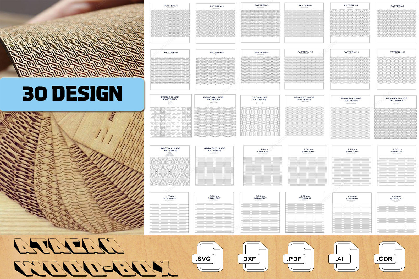 Flexible Living Hinge Set / Patterns, a Graphic by AtacanDigital