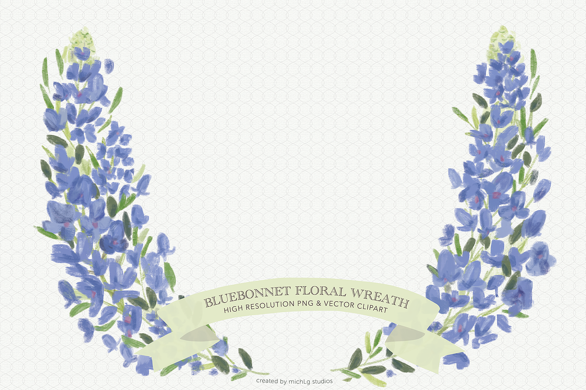 Flower clipart Bluebonnet PNG art, an Illustration by michLg designs
