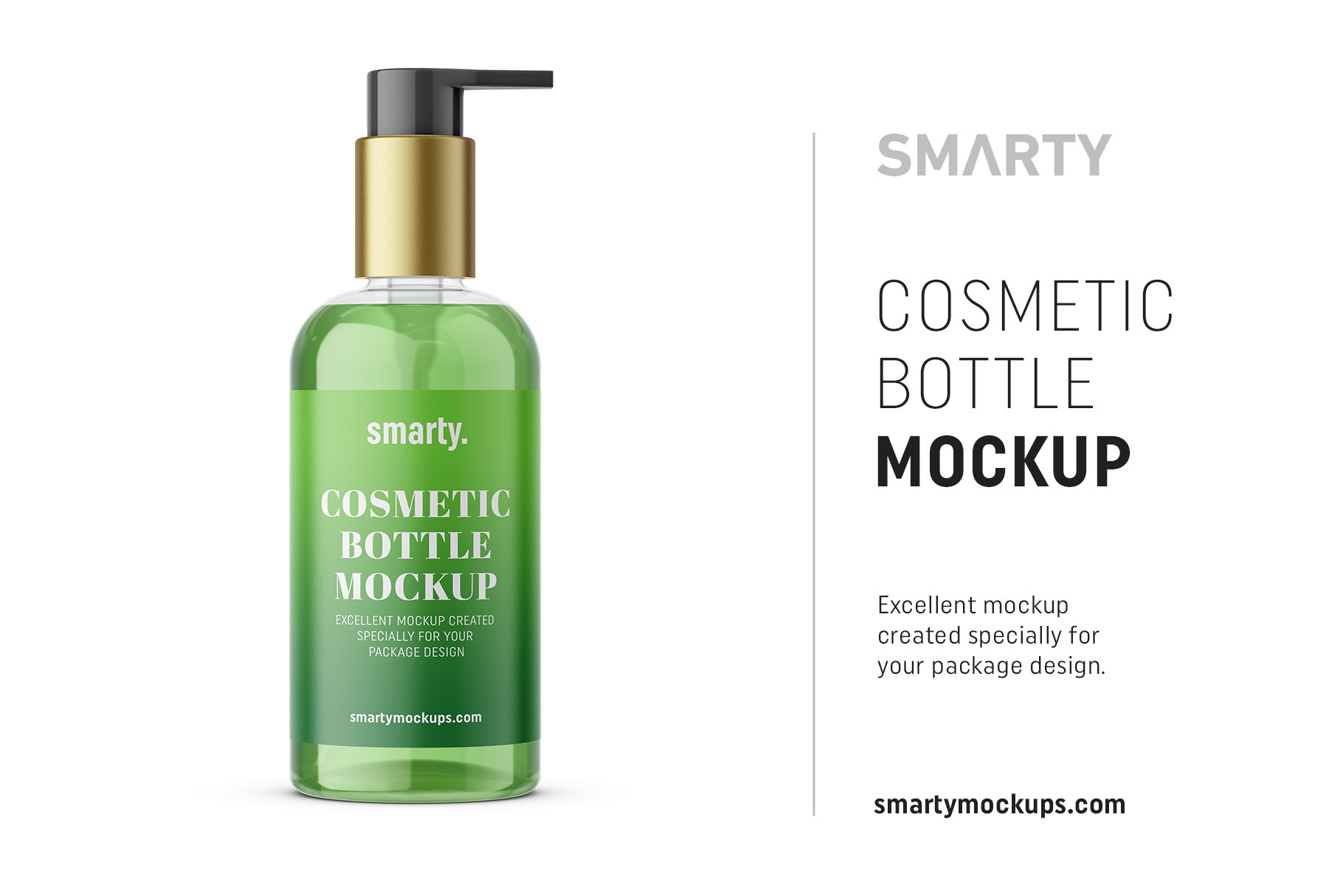Transparent cosmetic bottle mockup, a Product Mockup by Smarty Mockups