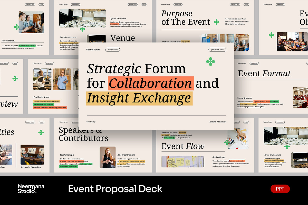 VALENCE | Event Proposal PowerPoint, a Presentation Template by Neermana