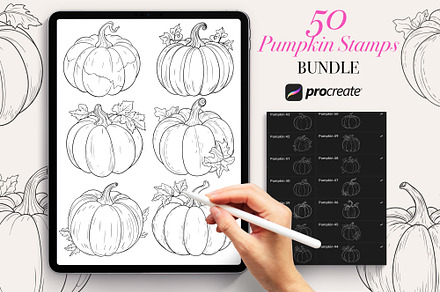 Procreate Halloween Pumpkin creator | Brushes ~ Creative Market