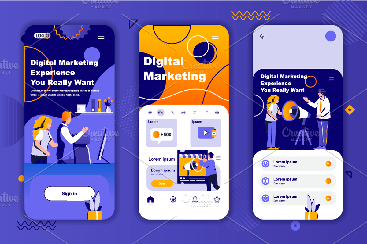 Onboarding Screens Mobile App UI Kit, a Templates & Theme by alexdndz