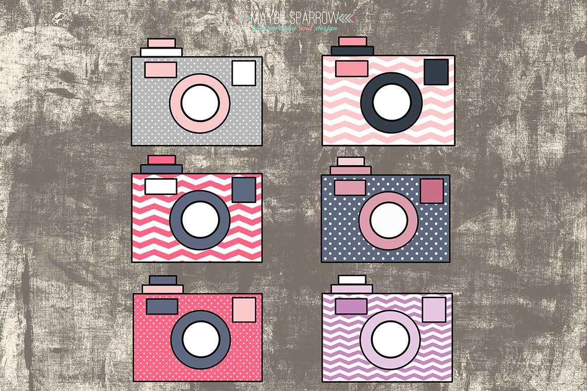 Colorful Cameras, an Object Graphic by Maybe Sparrow Designs