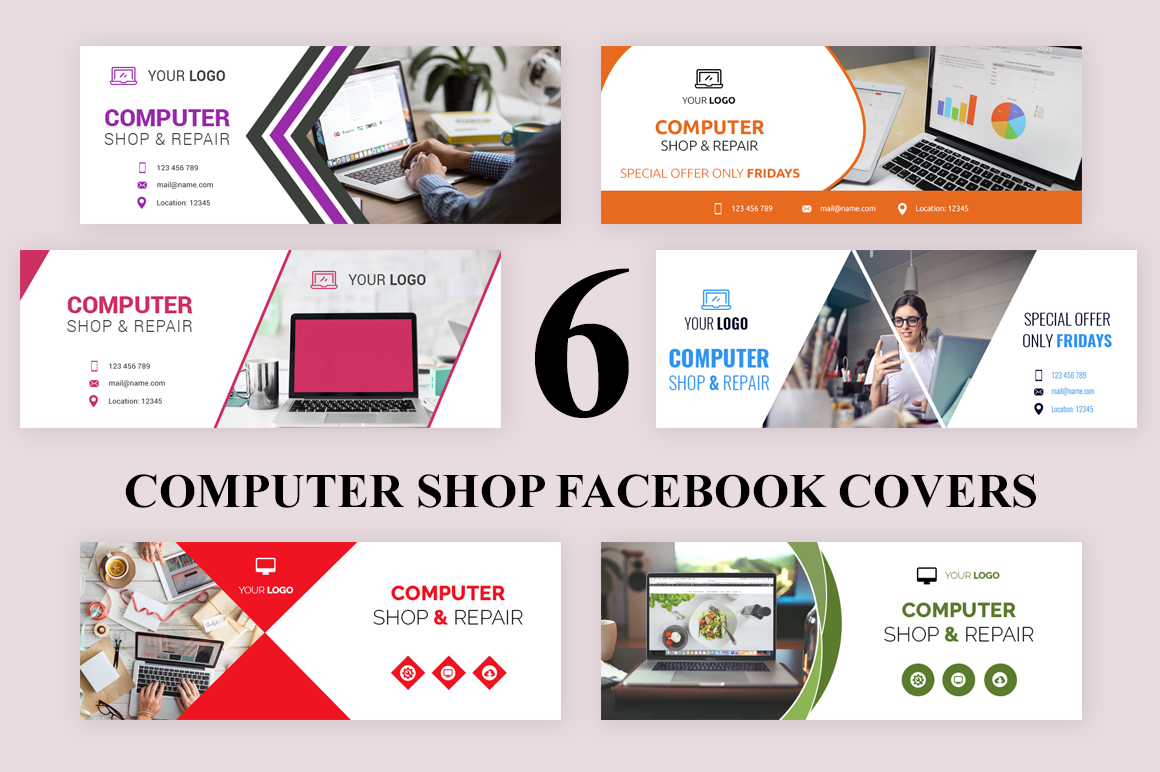 6 Computer Shop - Facebook Covers, a Social Media Template by Creatricks