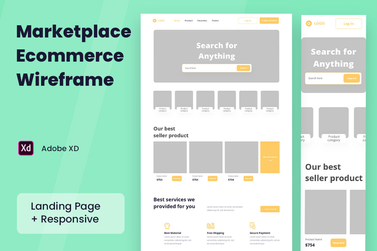 Marketplace Wireframe Website