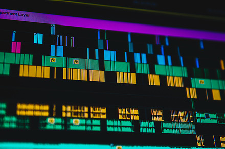 Video editing process featuring video, editing, and technology, a ...