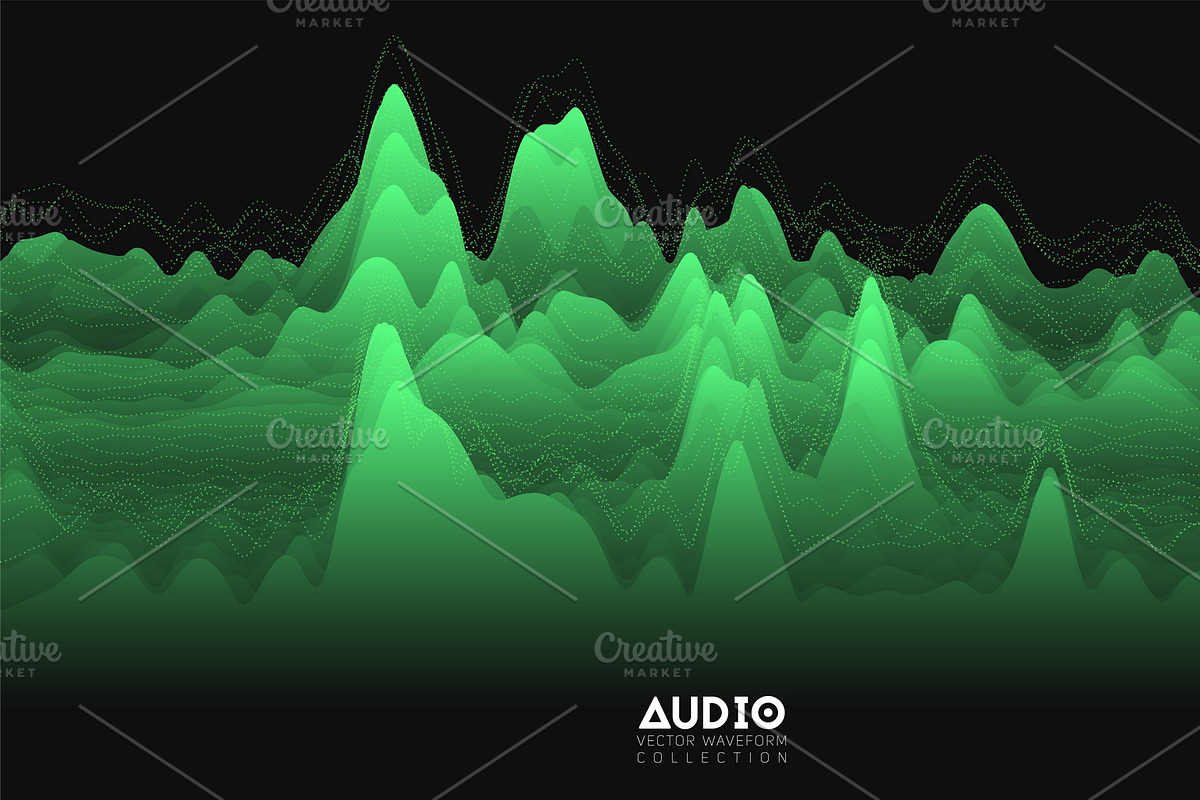 18 Audio Waveforms, an Object Graphic by GarryKillian | Creative Market
