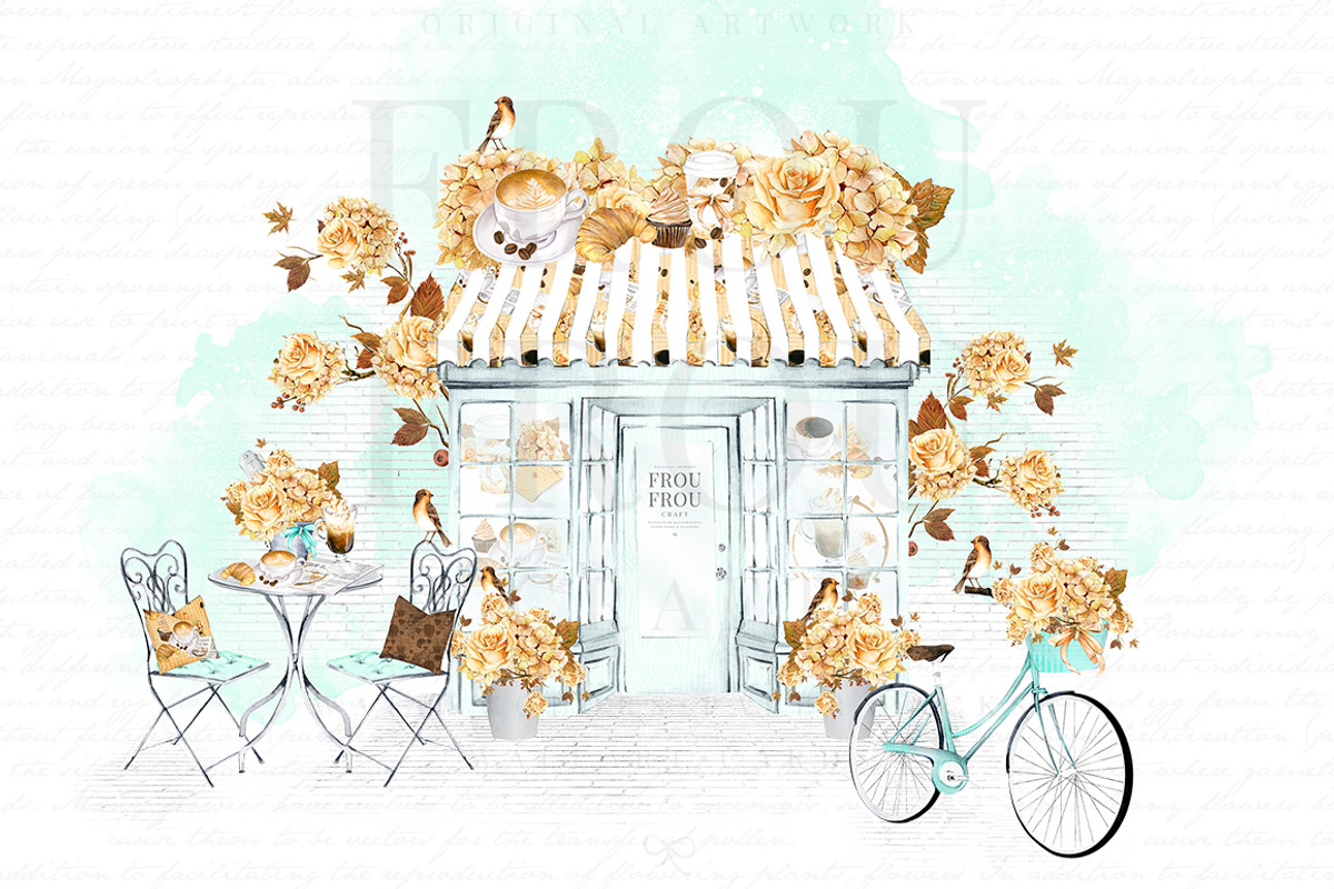 Watercolor Coffee Paris Cafe Clipart, a Decorative Illustration by Frou ...