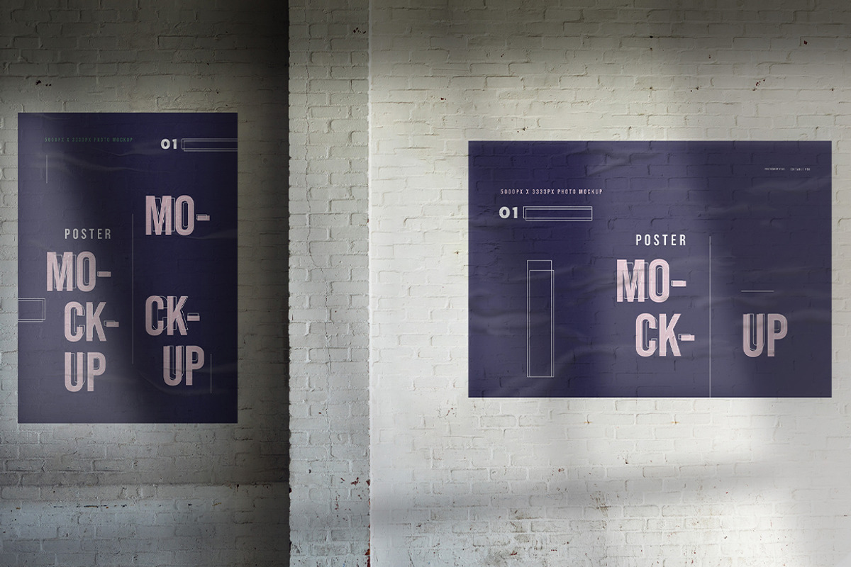 Poster Set Mockup, a Mockup by wavebreak