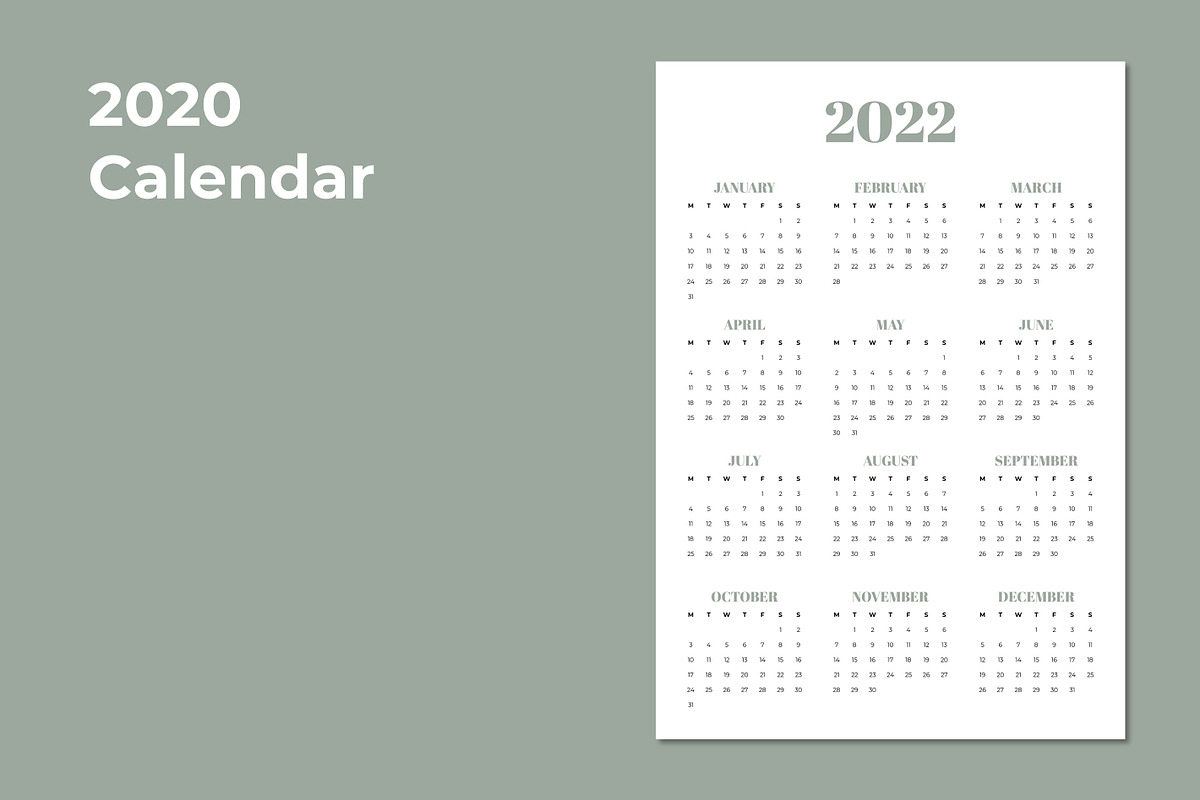 Printable Planner 2022 Calendar, a Stationery Template by Wipavee