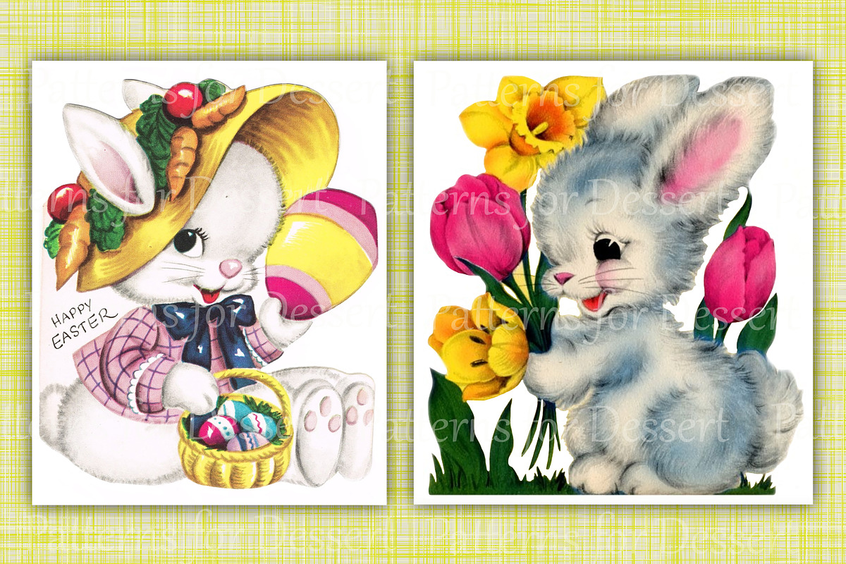 Retro Easter Card Collection, an Illustration by Patterns for Dessert