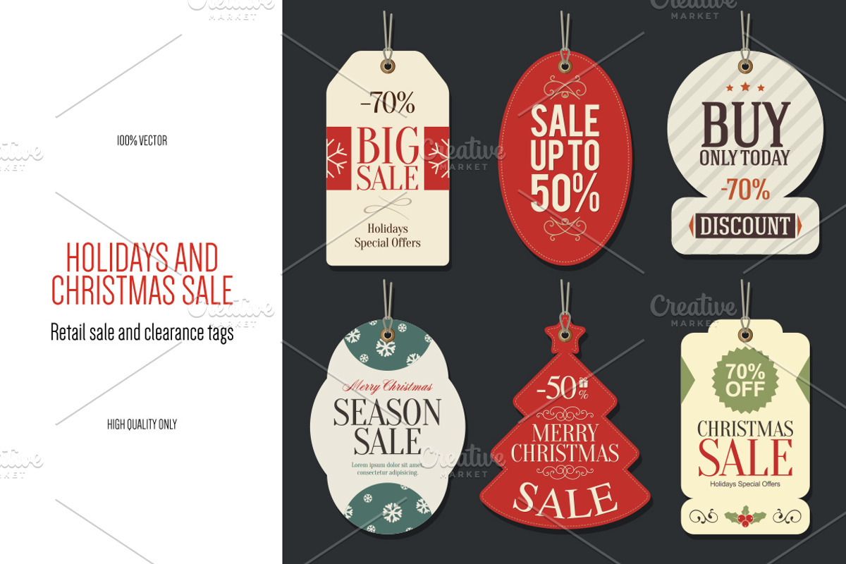 6 Christmas Retail Sale Tags, a Branding & Logo Template by Restaurant ...