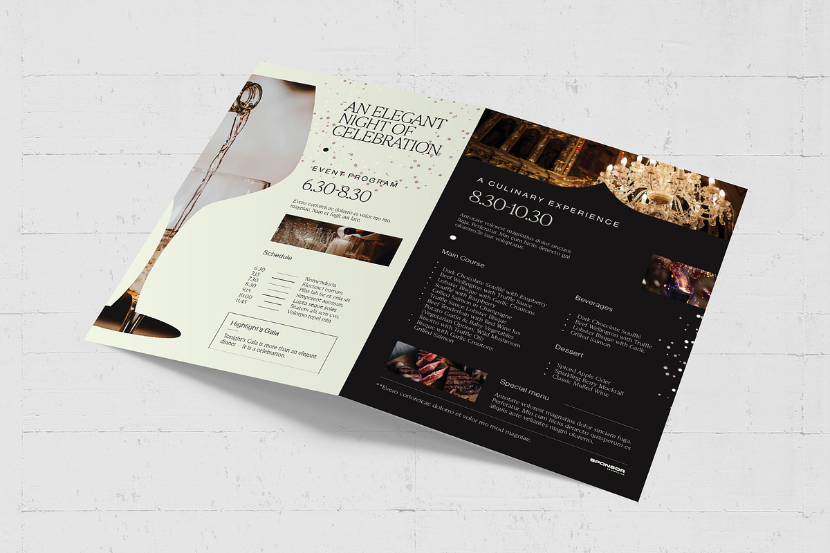 Gala Event Brochure Template, a Brochure Template by BrandPacks