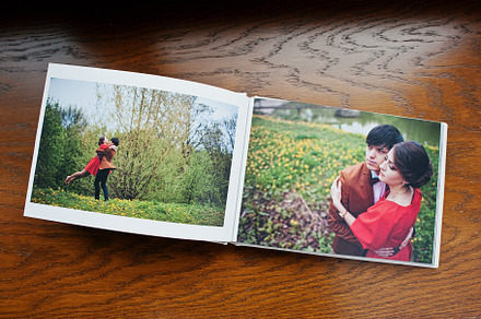 Open pages of album photobook couple featuring open, book, and old, a ...