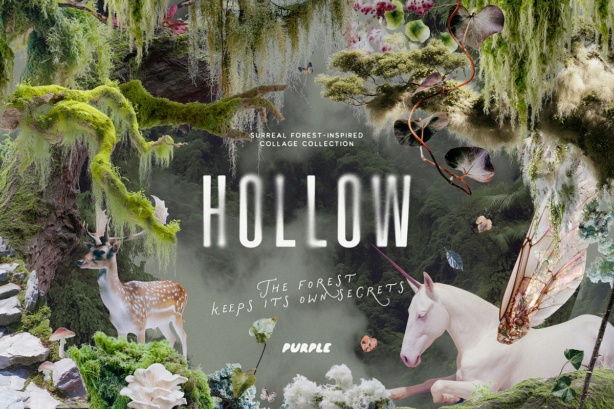 Hollow: Mystical Forest Collage Pack, an Object Graphic by Purple