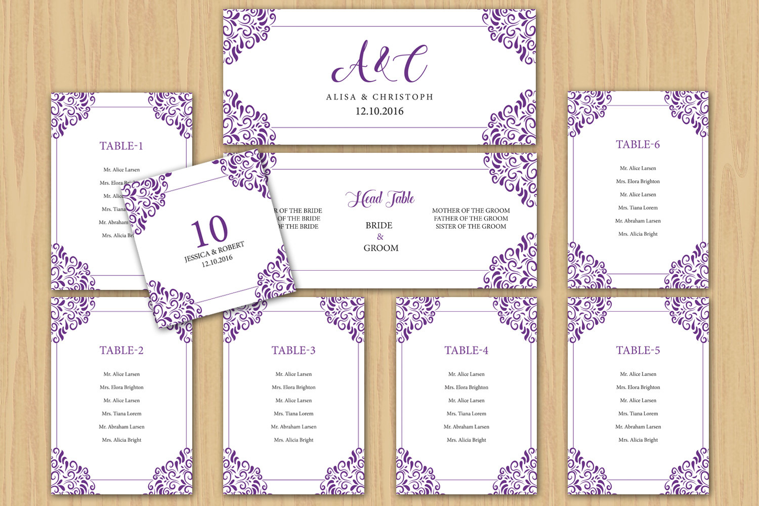 Wedding Seating Chart Template, a Stationery Template by retrographix