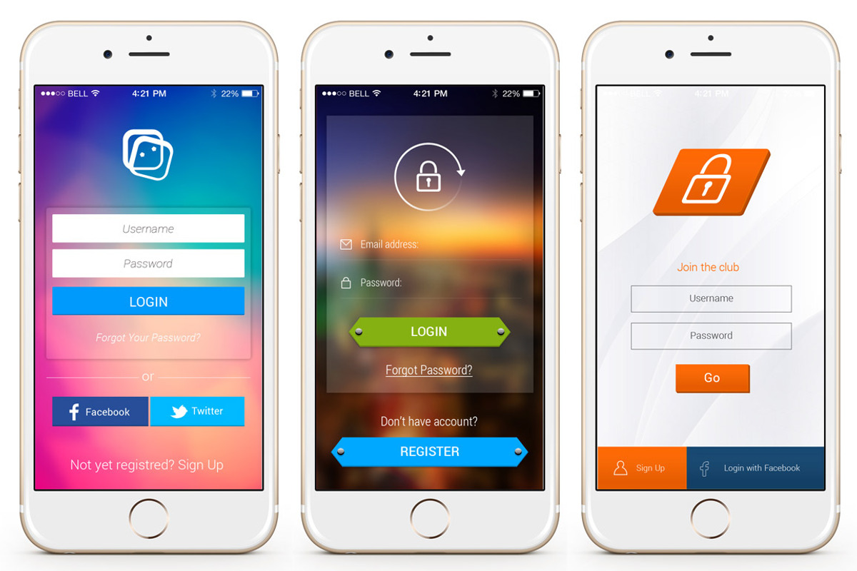 12 High Quality Login Screens, an UI Kit Template by Amit Rai