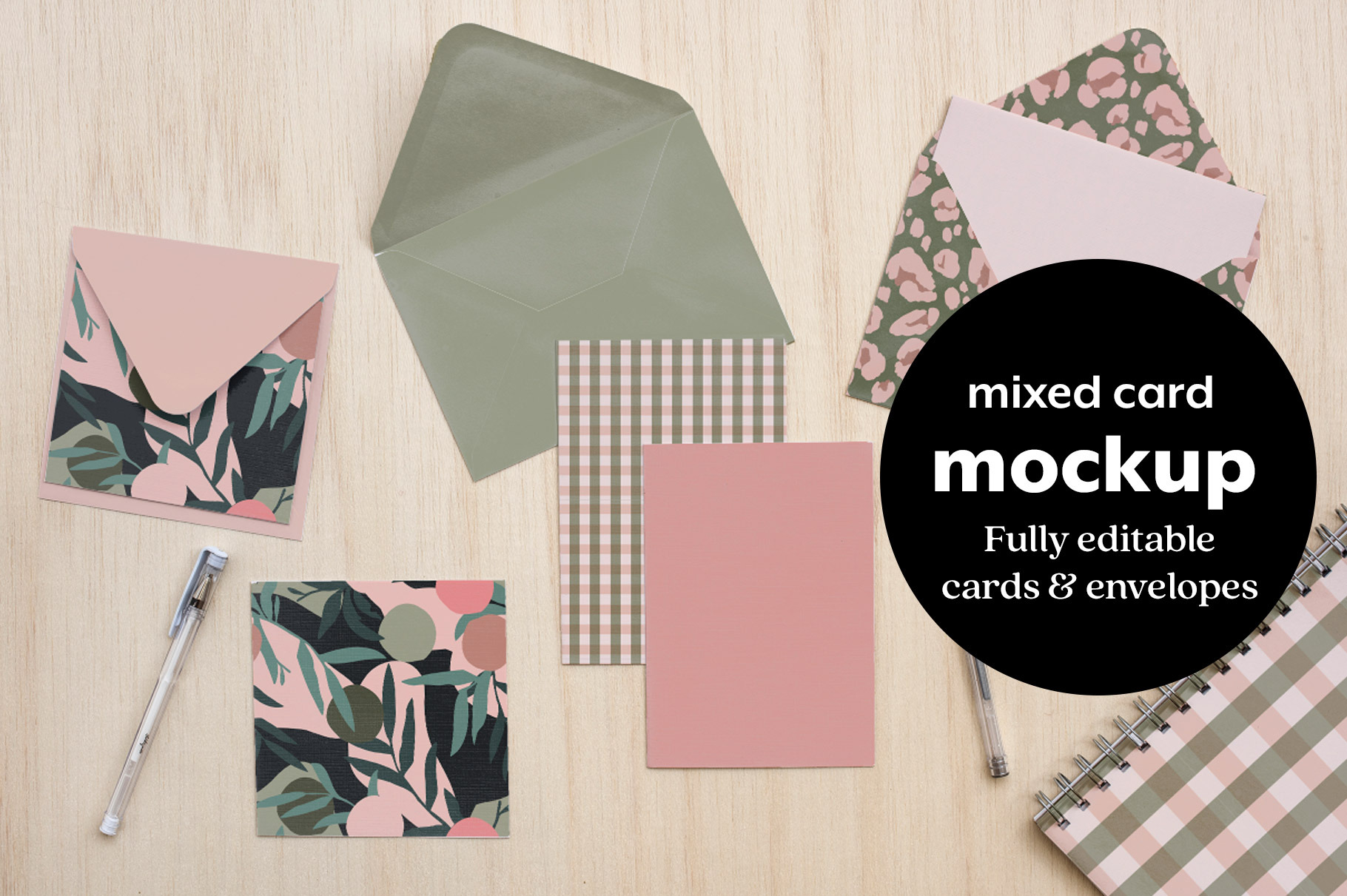 Mixed Card Mockup, a Print Template by Nerida Hansen