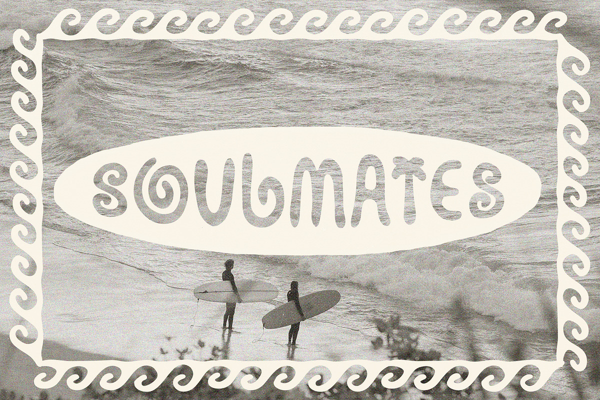 Retro Coastal Symbol Hand-drawn Font