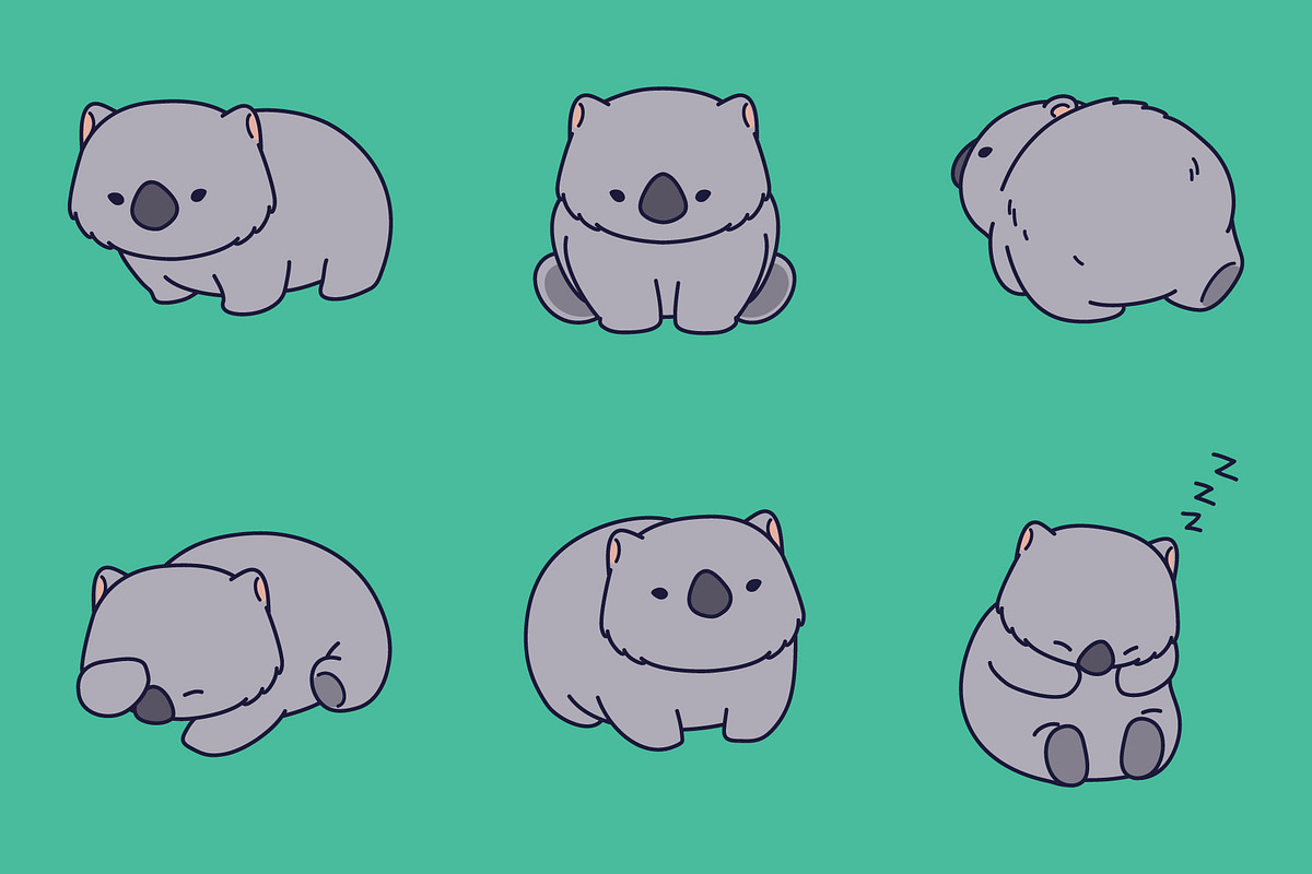 Cute Wombat clipart illustration, an Animal Illustration by Rafiart26 ...