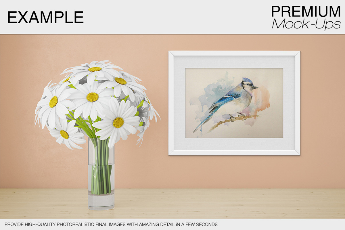 Spring Flowers & 90 Frames Mockup, a Print Template by mock-ups ...