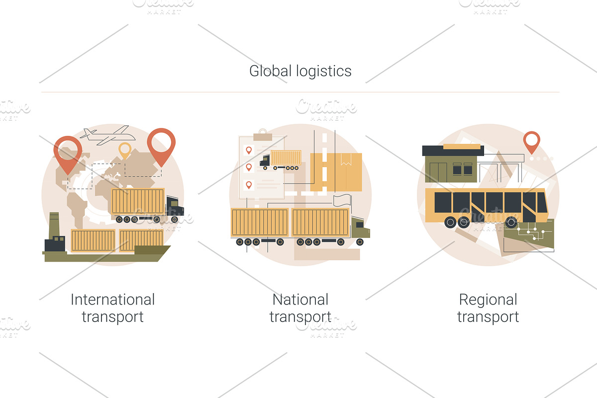 Global logistics abstract concept, a Work Illustration by Visual ...