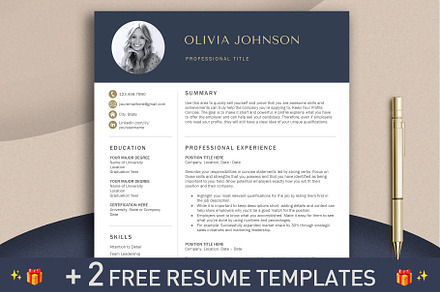 Modern Executive Resume CV Template | Resume Templates ~ Creative Market