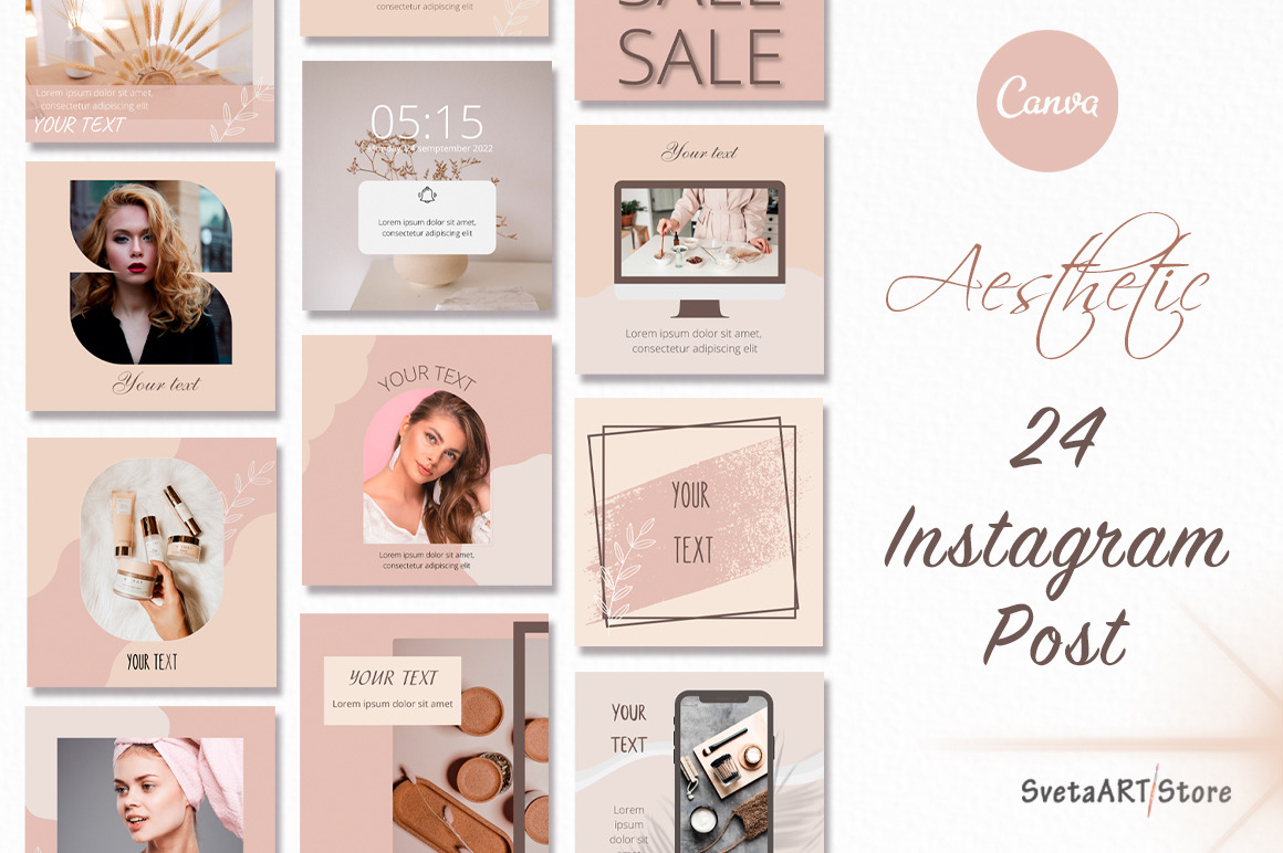 Aesthetic Instagram Post Templates, a Social Media Template by ...