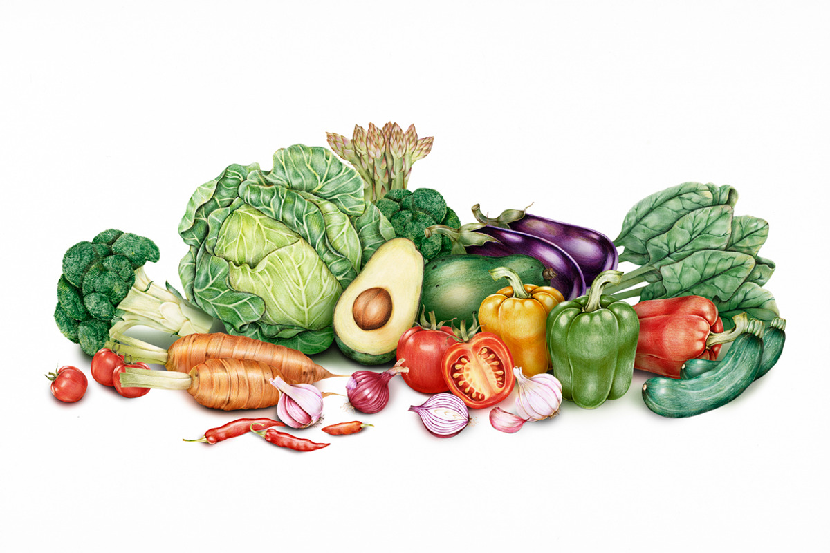 29 Incredible hand-drawn vegetables, a Food Illustration by rawpixel