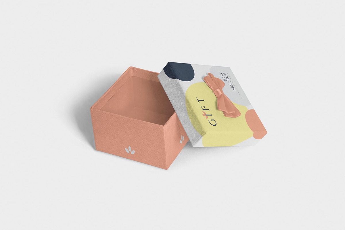 Square Gift Box Mockups, a Packaging Mockup by GfxFoundry