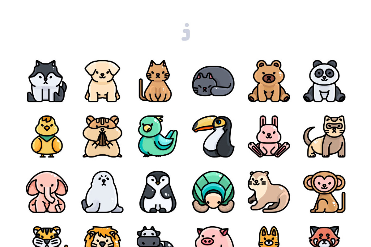 30 Animal Avatar Icon set, an Outline Icon by Just Icon