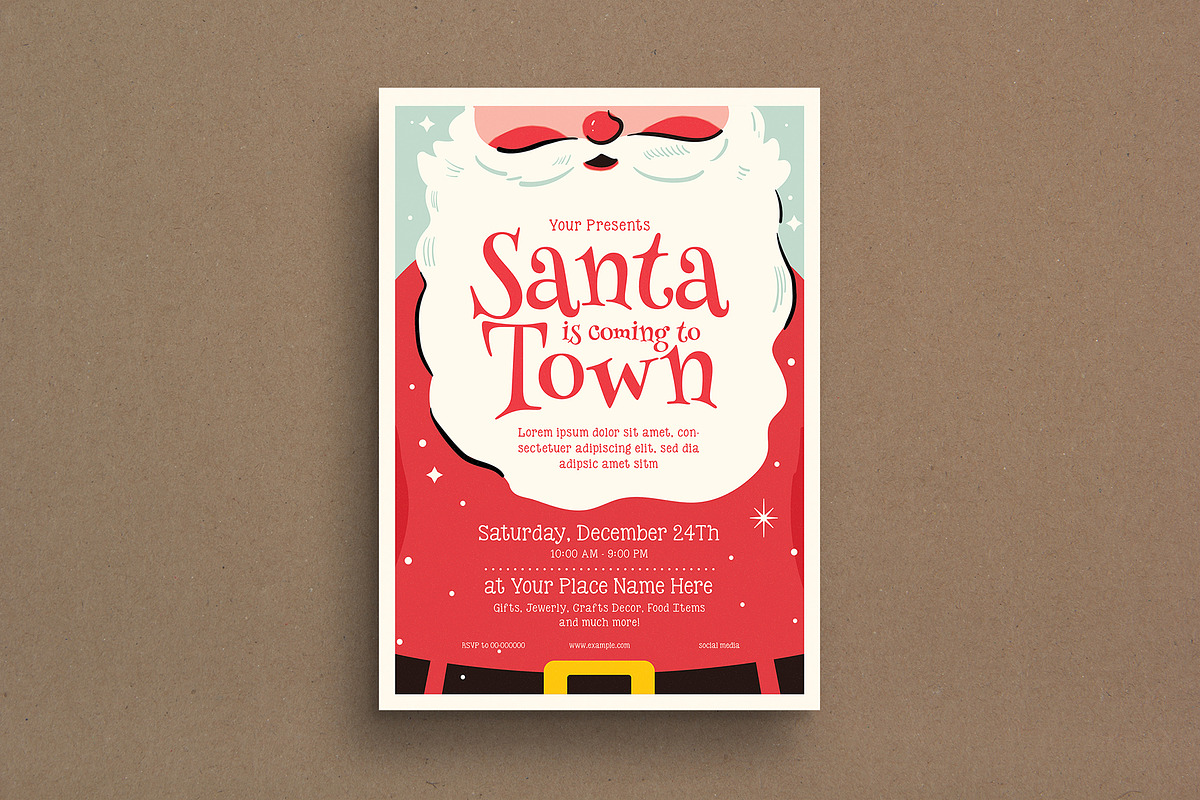 Christmas Santa Event Flyer, a Flyer Template by Guuver
