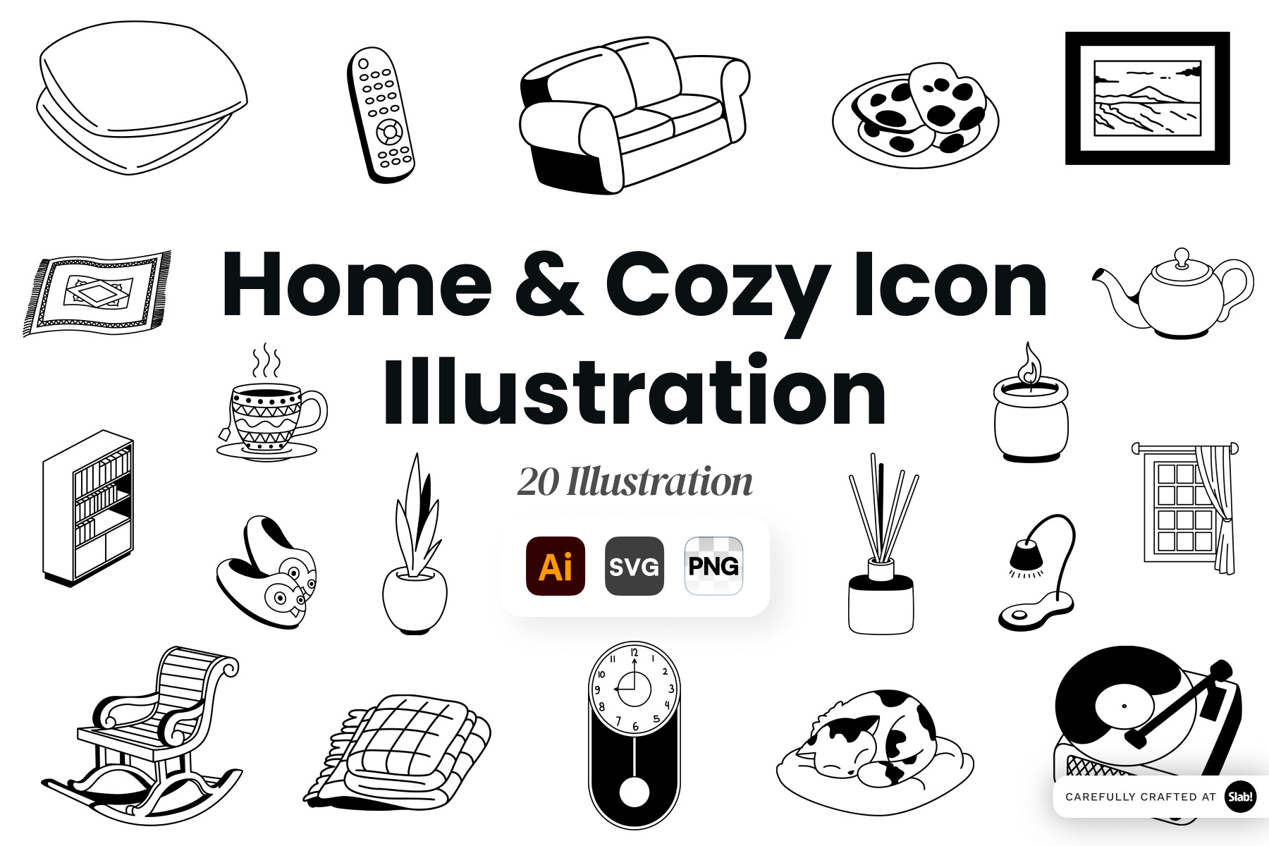 Home & Cozy Icon Illustration, an Object Graphic by SLAB! Design