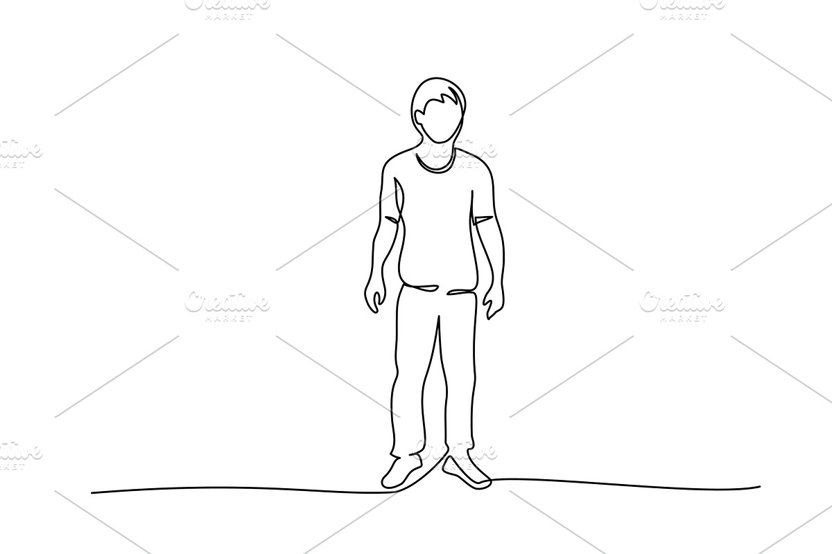 Continuous one line drawing, a Person Illustration by Valenty ...