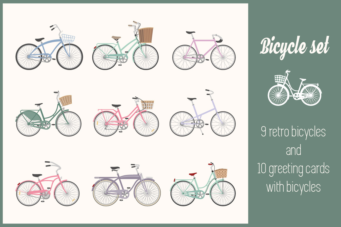 Bicycle set, an Object Graphic by MalniArt