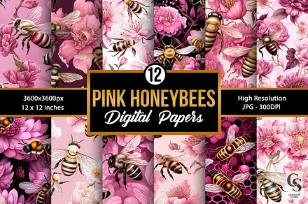 12 Honeycomb Hexagon Digital Papers | Graphic Patterns ~ Creative Market