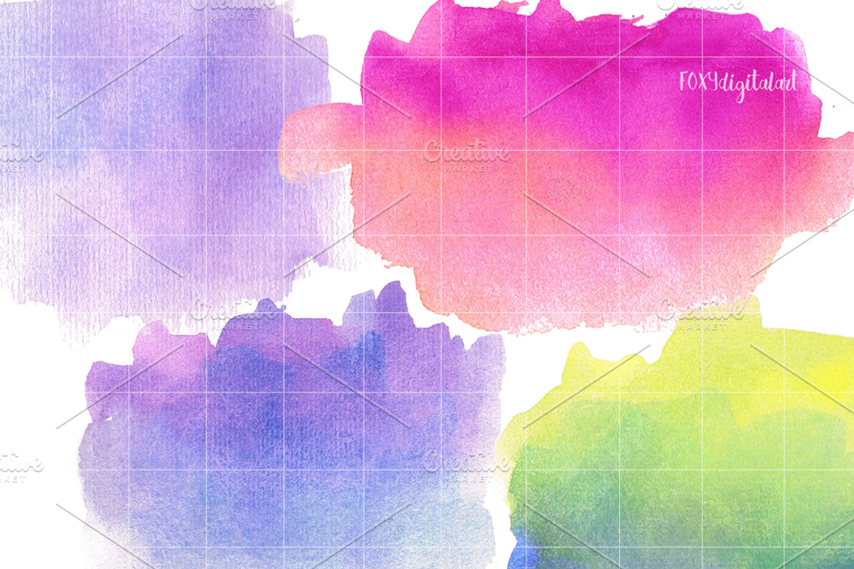 Watercolor Splotches Clipart, a Texture Graphic by FOXYdigitalart