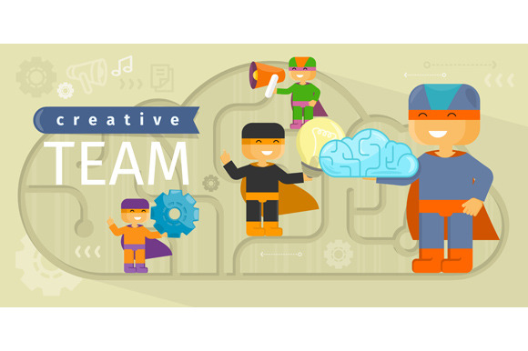 Creative Team Design Flat Concept, a Person Illustration by robuart ...