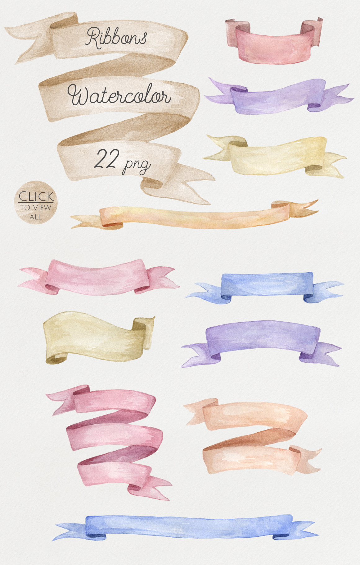 Watercolor ribbons set, a Decorative Illustration by NataliVA