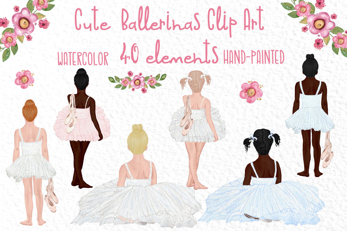 Cute Ballerina Clipart, Ballet dance, an Illustration by vivastarkids