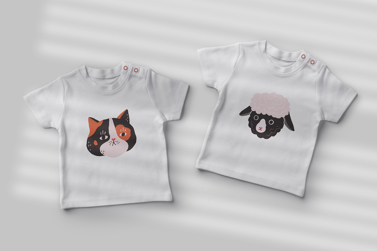 Cute pets muzzles set, an Animal Illustration by Good Studio