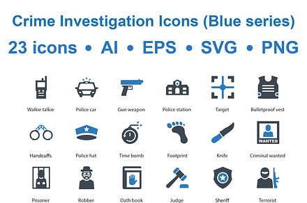 Crime Investigation icons, an Icon by Symbolic Language