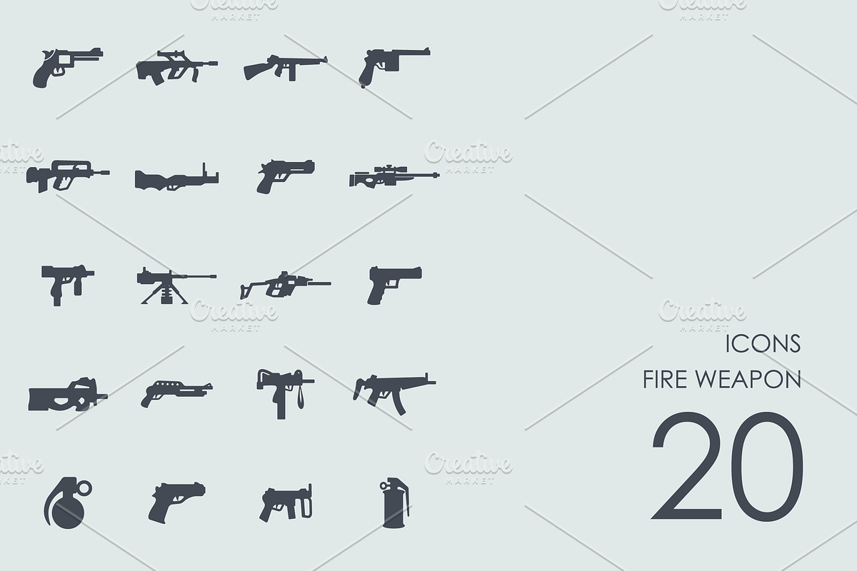 Fire weapon icons, an Icon by Palau