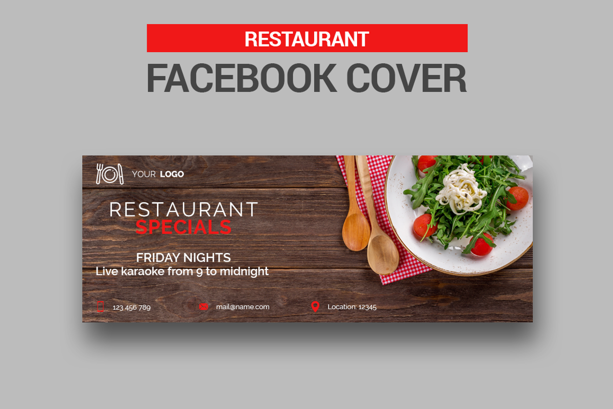 6 Restaurant Facebook Covers, a Social Media Template by Creatricks