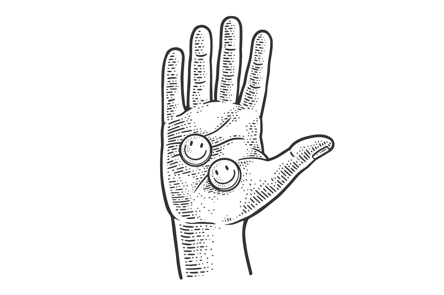 Hand with drugs sketch vector, an Object Graphic by AlexArt