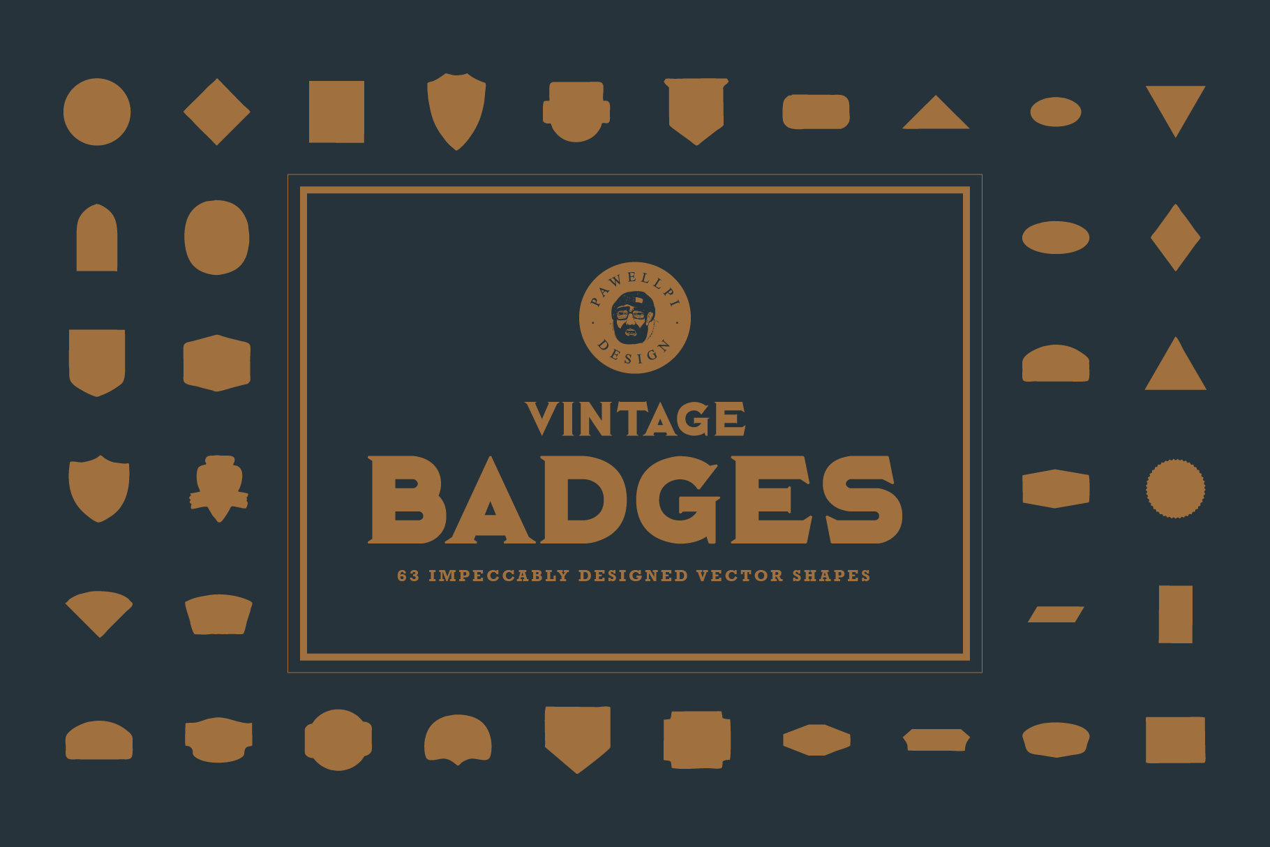 Vintage Badges Vector Shapes, an Object Graphic by pawellpi