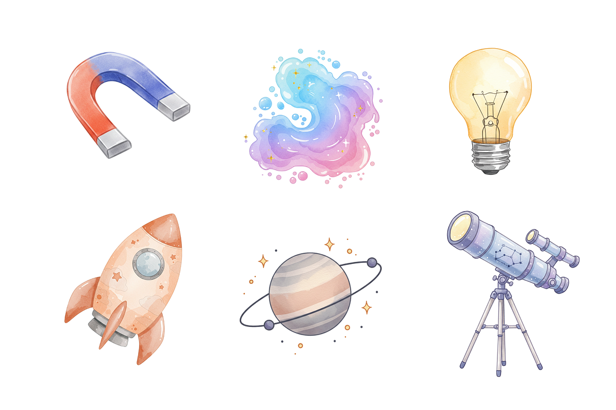 Watercolor Science Clipart